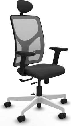 Piqueras y Crespo B&uuml;rostuhl, ideal f&uuml;r die Arbeit, mit 2D-Armen, h&ouml;henverstellbare Lendenwirbelst&uuml;tze und festes Kopfteil, ausgestattet mit Syncro/Traslack. Grau/Dunkel