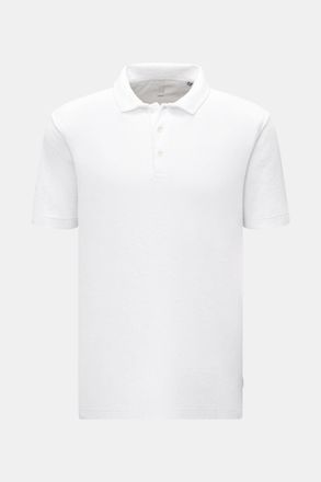 04651/ Herren - Frottee-Poloshirt Oyster wei&szlig;