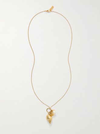 Chloé Goldfarbene Kette Mit Kunstperlen