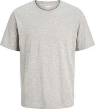 Jack & Jones Male Einfarbig T-Shirt Jjeorganic Noos col Rond, Gris Clair chiné, XL Hommes