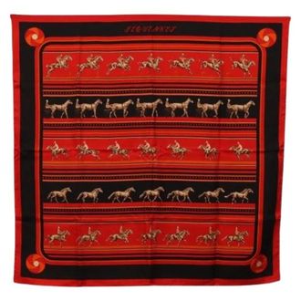 Herm&egrave;s &Eacute;charpe en soie Pre-owned - Femme - Pre-owned - Rouge - Taille: ONE Size