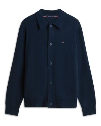 Tommy Hilfiger Strickjacke mit Textur in Polo-Style in