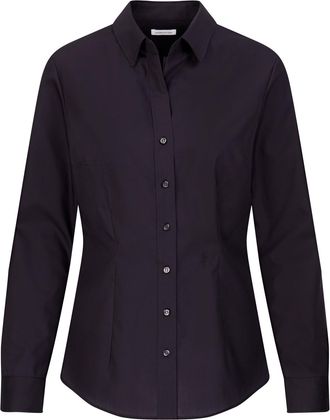 Seidensticker Damen Bluse - Hemdbluse - Kelchkragenbluse - Klassisch - Elegant - B&uuml;gelleicht - Slim Fit - Kurzarm - Uni - 100% Baumwolle