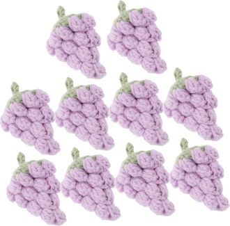 Garneck 10st&uuml;cke Handgefertigte H&auml;kel-obstanh&auml;nger Miniatur Trauben Deko F&uuml;r Taschen Amigurumi F&uuml;r Anf&auml;nger Einzigartiges Bastelzubeh&ouml;r