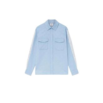 Casablanca Femme, Vestes, Bleu, Taille: 36 FR Chemise &agrave; Manches Longues Monogramme