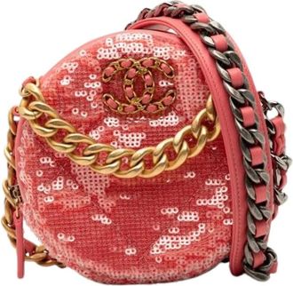 Chanel Sac bandouli&egrave;re matelass&eacute; Chanel Vintage en cuir dagneau orn&eacute; de sequins - Femme - Pre-owned - Rose - Taille: ONE Size