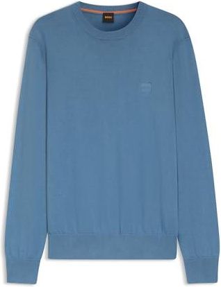 BOSS Hommes Kanovano S Pull en Coton et Cachemire avec étiquette logotée