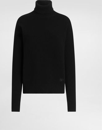 Dolce & Gabbana Wool Turtleneck Pullover - Frau Strickwaren Schwarz Xl