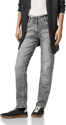 Cecil Damen B378277 Jeans Im Slim Fit, Light Grey Stone Wash, 32W / 28L EU