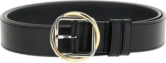 Jacquemus G&uuml;rtel - Smooth Black Leather Belt - Gr. 85 - in Schwarz - f&uuml;r Damen