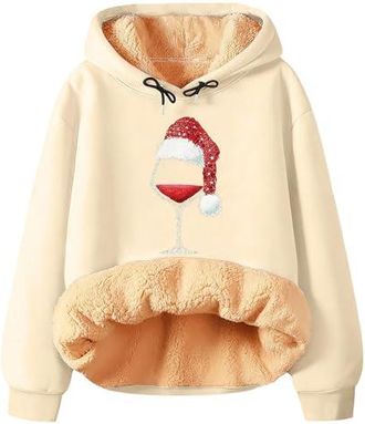 Generic Vestes &agrave; capuche doubl&eacute;es en polaire pour femmes, sweatshirts surdimensionn&eacute;s, douillettes, douces, chaudes et &eacute;paisses, d&eacute;contract&eacute;es pour femmes, je