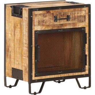 vidaXL Table de chevet 43x30x51 cm Bois de manguier massif brut