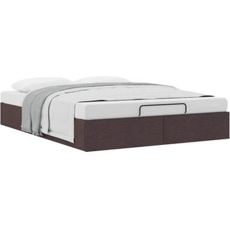 vidaXL Ottoman-Bett ohne Matratze Dunkelbraun 140x200 cm Stoff Vidaxl