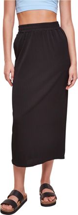 Urban Classics Damen Rock Ladies Rib Jersey Midi Skirt Black S