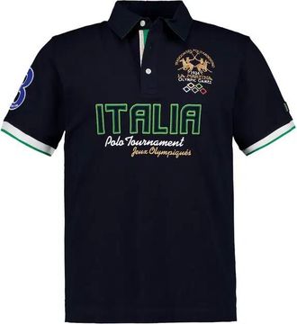 La Martina Herren Polo-Shirt blau Baumwoll-Piqu&eacute;