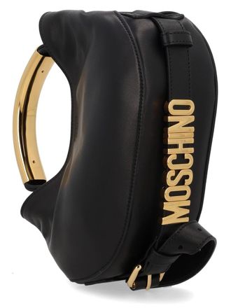 Moschino Womens Handle Me Bag Black Leather Handbags Hand