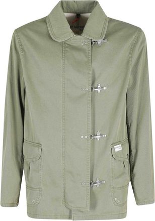 Fay Homme, Vestes, Vert, Taille: M Caban 4 Ganci Archive