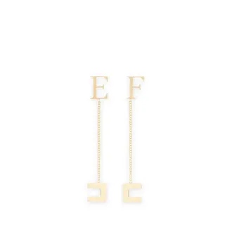 Elisabetta Franchi Femme, Accessoires, Jaune, Taille: ONE Size Boucles doreilles logo
