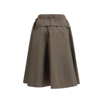 Prada Womens Bicolor Recycled Polyester Midi Skirt