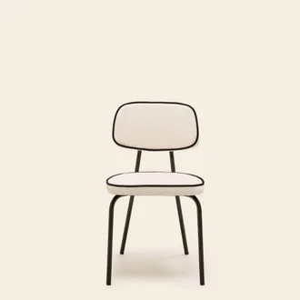 Madura Chaise Ysabeau Dalila ivoire et noir - ECRU