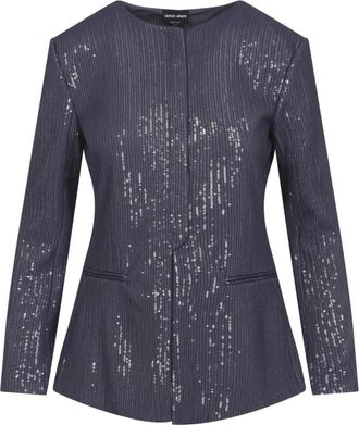 Giorgio Armani Femme, Vestes, Bleu, Taille: 36 FR Veste en polyester