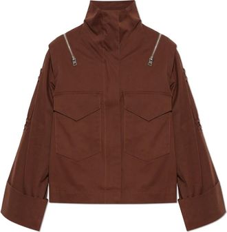 AllSaints Femme, Vestes, Brun, Taille: 40 FR Leighton Cotton Utility Jacket