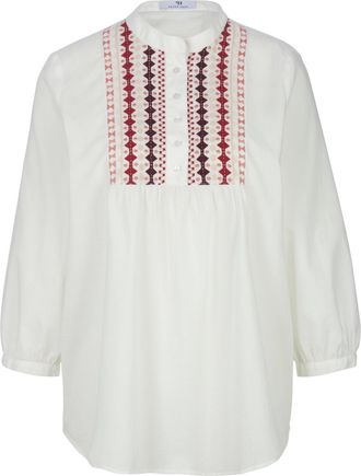 Peter Hahn Bluse Rundhals-Ausschnitt Peter Hahn weiss