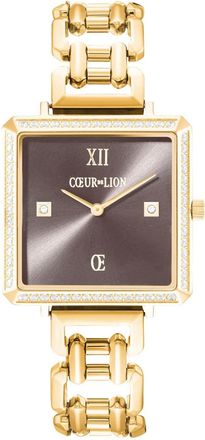 Coeur de Lion Uhr - Uhr Iconic Cube Sparkling Mystic Mocca Statement - Gr. unisize - in Gold - f&uuml;r Damen