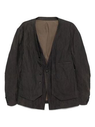 Devoa veste &agrave; simple boutonnage - Gris