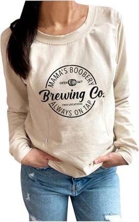 Generic Sweat-Shirt dallaitement d&eacute;contract&eacute; pour Femmes, Confortable, avec Fermeture &eacute;clair, Hauts Pull dallaitement, Pull de Maman Cardigans pour Femmes Gra