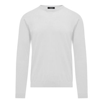 Bomboogie Homme, Pulls, Blanc, Taille: L Pull ras du cou en lin et coton