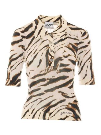 Ganni Poloshirt - Beige