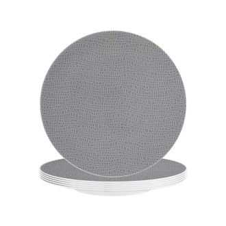 SELTMANN WEIDEN Life Fashion Elegant Grey Fr&uuml;hst&uuml;cksteller 6er Set, 22.5 cm, Runde Dessertteller mit modernem Strukturdesign, Mix & Match Geschirr, Porzellan, Grau/We