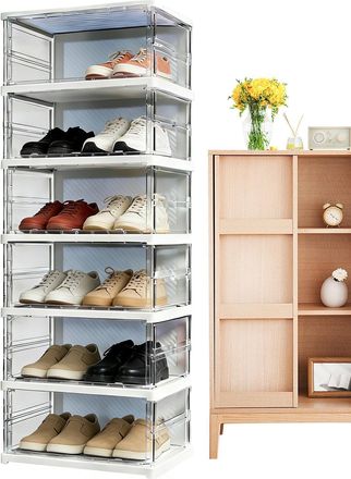 Generico Schuhschrank | platzsparende Pr&auml;sentation von Schuhen - Transparent mit magnetischer T&uuml;r - f&uuml;r Zuhause, Wohnung, Schlafzimmer, Schrank