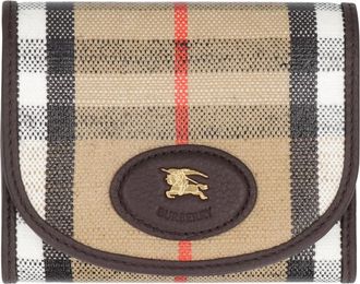 Burberry Femme, Accessoires, Brun, Taille: ONE Size Highlands Coated Canvas Wallet
