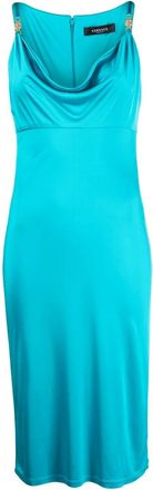 Versace Knielanges Kleid - Hellblau