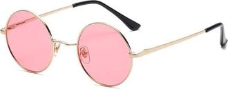 Generic Lunettes De Soleil Rondes En M&eacute;tal For Hommes Et Femmes, Lunettes De Soleil De Vacances For Photos(Pink)