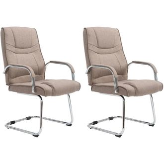 Clp 2er Set Freischwinger Attila Stoff taupe