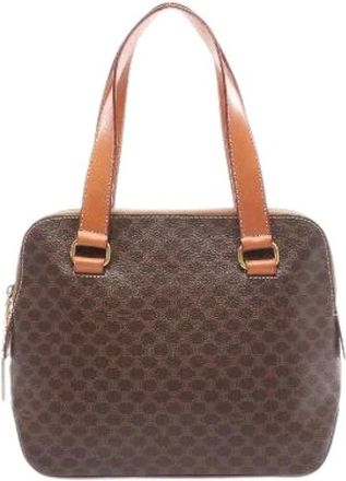 Celine Pre-owned Macadam PVC Coated Canvas Leather Handbag - - Pre-owned - Damen - Braun - ONE SIZE
