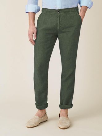 Luca Faloni Khakigr&uuml;ne Leinenhose Lipari