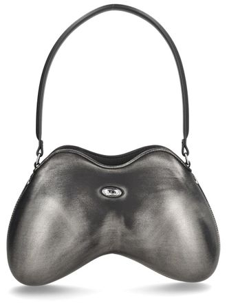 Diesel Womens Double-D Bag Silver Polyurethane Shoulder