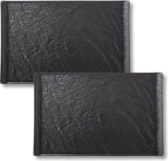 Wilmax England Wilmax - Plat de service en porcelaine - Lot de 2 pi&egrave;ces - Imitation pierre naturelle - Pour sushis, charcuterie, fromage - R&eacute;sistant aux rayures - La