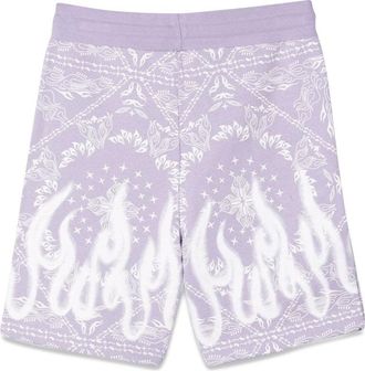 Vision Of Super Bandana-Print Cotton Shorts - Purple