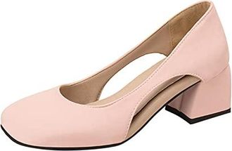 Generic Escarpins &agrave; talons hauts pour femme avec doublure douce verni et bout ouvert, rose, 38.5 EU