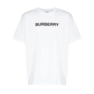 Burberry T-Shirt mit Rippstrickkragen - - Tops - Herren - Wei&szlig; - M