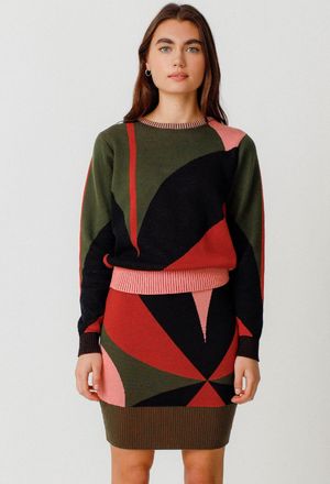 SKFK Damen vegan Pullover Elur Mehrfarbig