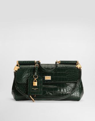 Dolce & Gabbana Handtasche My Sicily Medium Aus Alligatorleder - Frau Collection Green Onesize