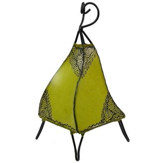 Simandra Orientalische Lampe Stehlampe marokkanische Hennalampe Lederlampe Tischleuchte Stehleuchte Mellah Orient 40 cm Color Gelb