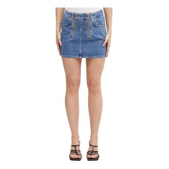 Marine Serre Denim Minirock - - Skirts - Damen - Blau - S