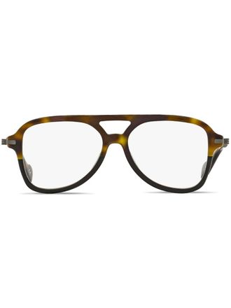 Moncler Pilotenbrille in Schildpattoptik - Braun